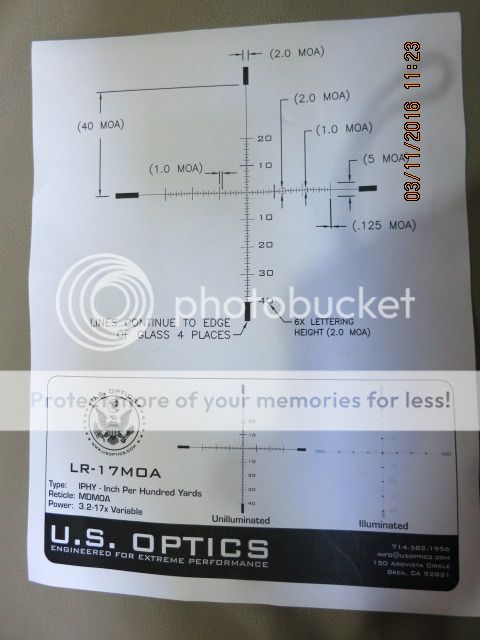 GONE - TRADED US Optics Scope LR 17 MOA EREK Knobs - Retacle MDMOA 3.2 ...