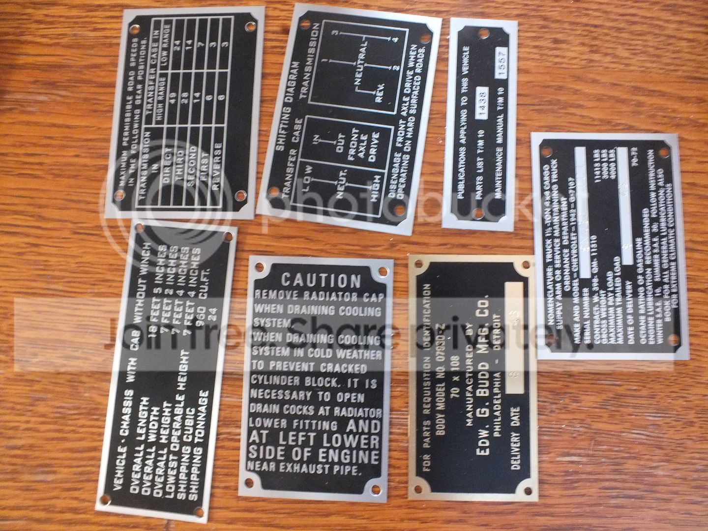 G506 data plate set - G503 Military Vehicle Message Forums